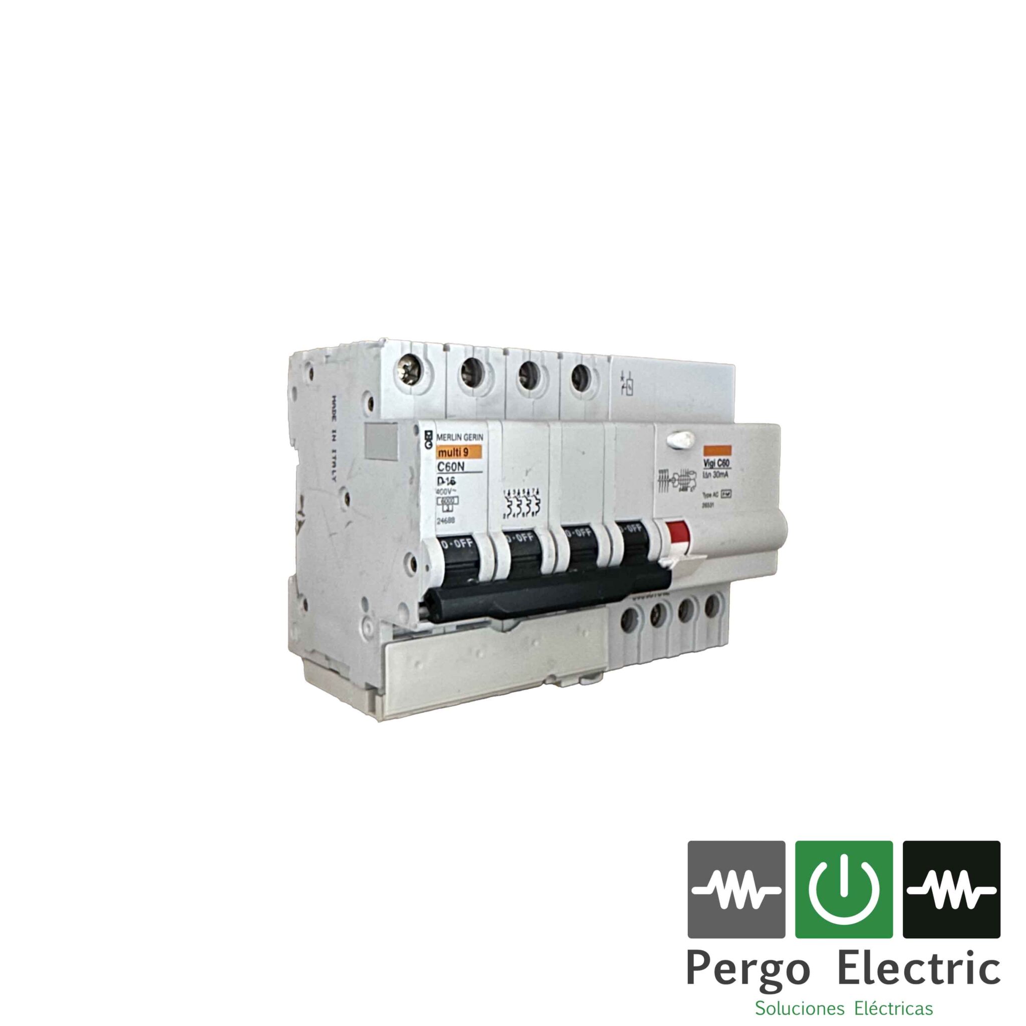 MAGNETOTÉRMICO MERLIN GERIN MULTI9 C60N D16 CON VIGI C60 0,030A ...